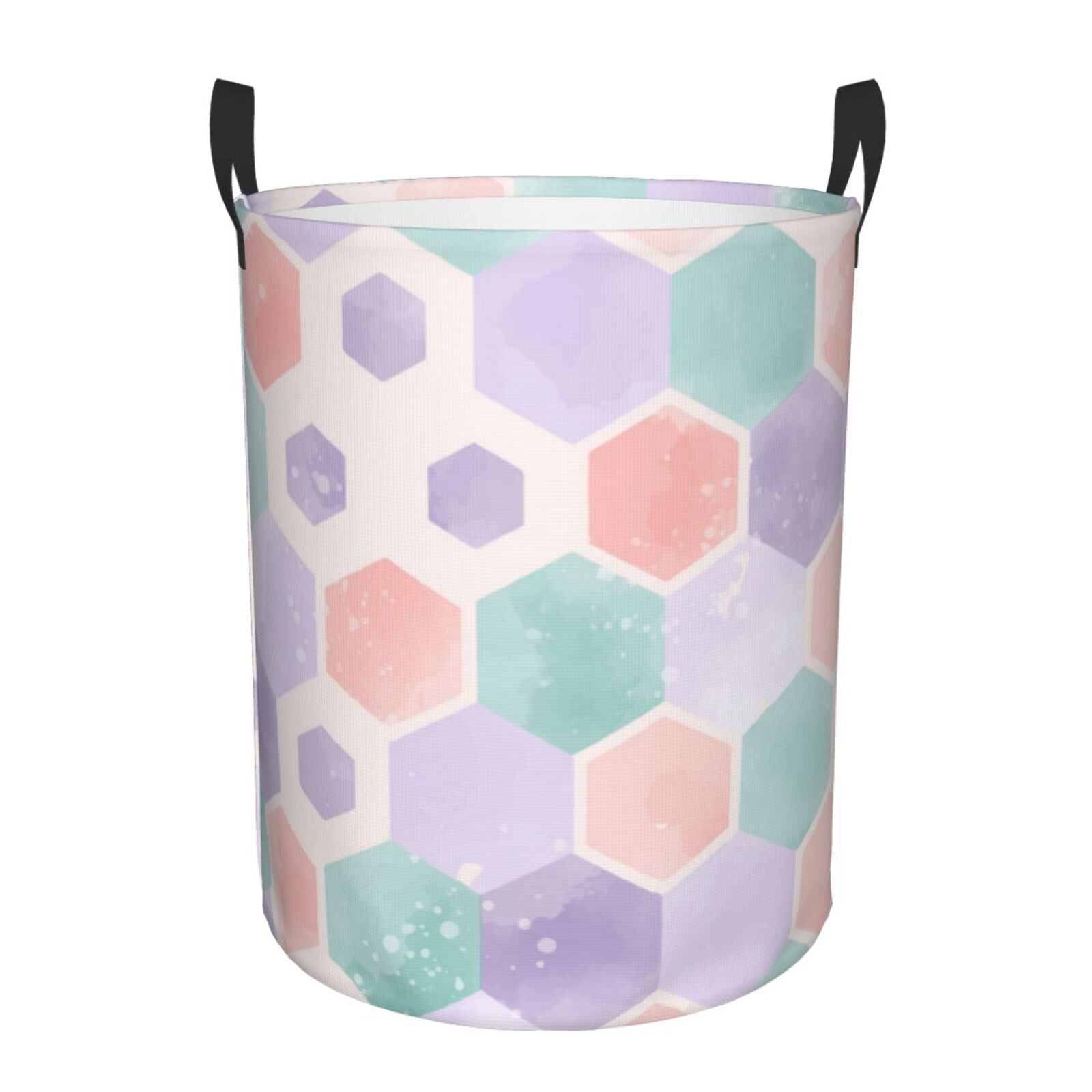 XMXT Collapsible Laundry Basket, Watercolor Honeycomb Shape Print ...