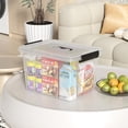 Kekow 18 L Clear Storage Bin with Lid, Clear Plastic Storage Totes, 4 ...