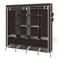 "Ktaxon 67"" Portable Wardrobe Closet, Dark Brown, 12-Shelf Clothes ...