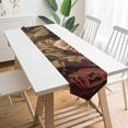 Burgundy and Brown Table Runner, Seasonal Kitchen Dining Table Runner ...