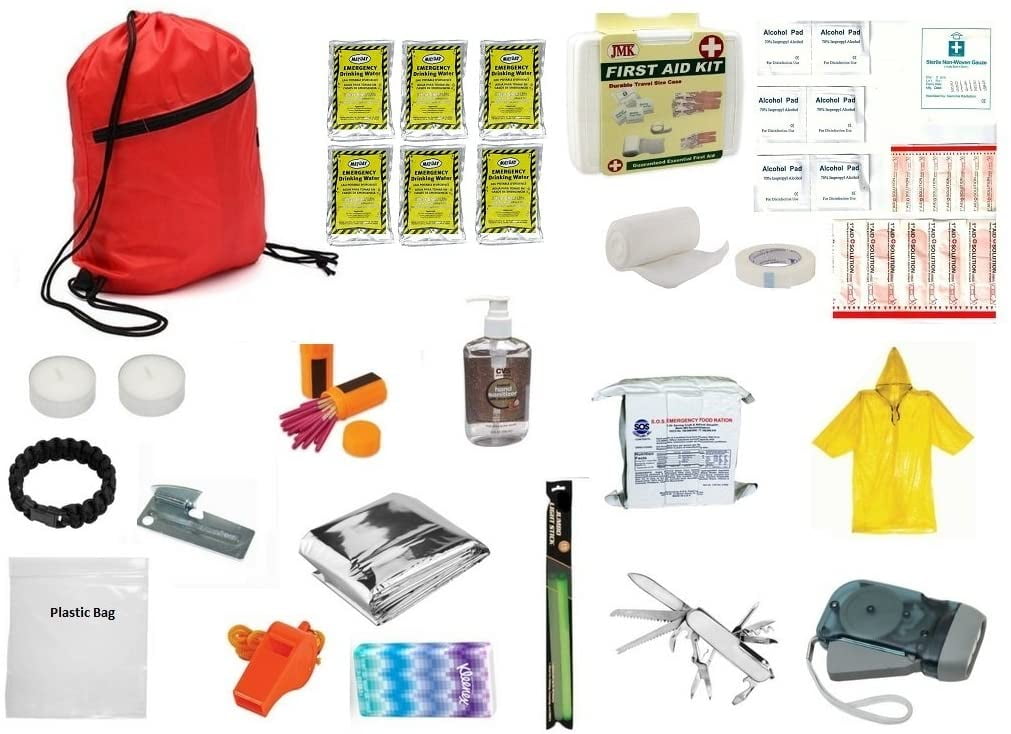 3 Day Survival Kit Emergency Food Water Blanket Whistle Flashlight 1st ...