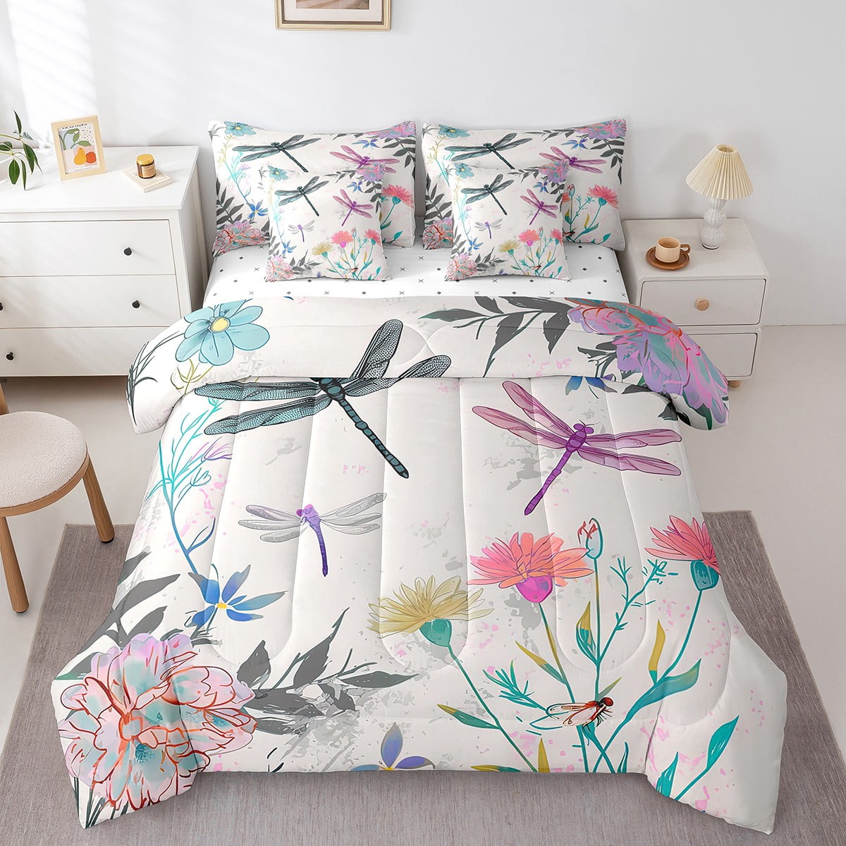 Click here for Yst Dragonfly Twin Size Comforter Set - Bedding Se... prices