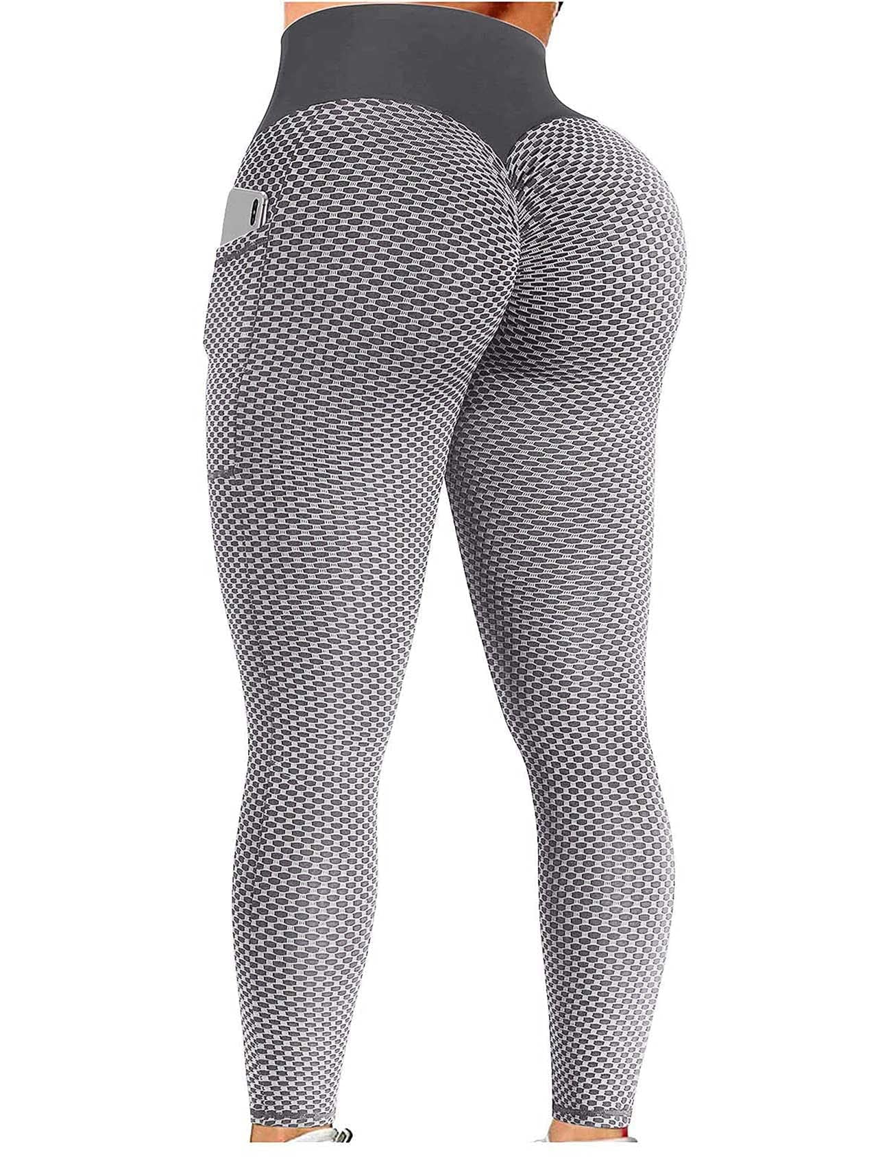 Aiyino Womens High Waist Yoga Pants Tummy Control Slimming Booty