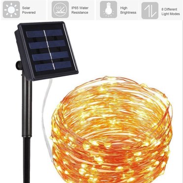 Mainstays 100-Count Warm White LED Clear Dome Mini Lights, Brown Wire ...