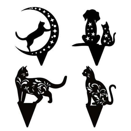 Cat Decorative Garden Stakes Black Cat Silhouette Stake Garden ...