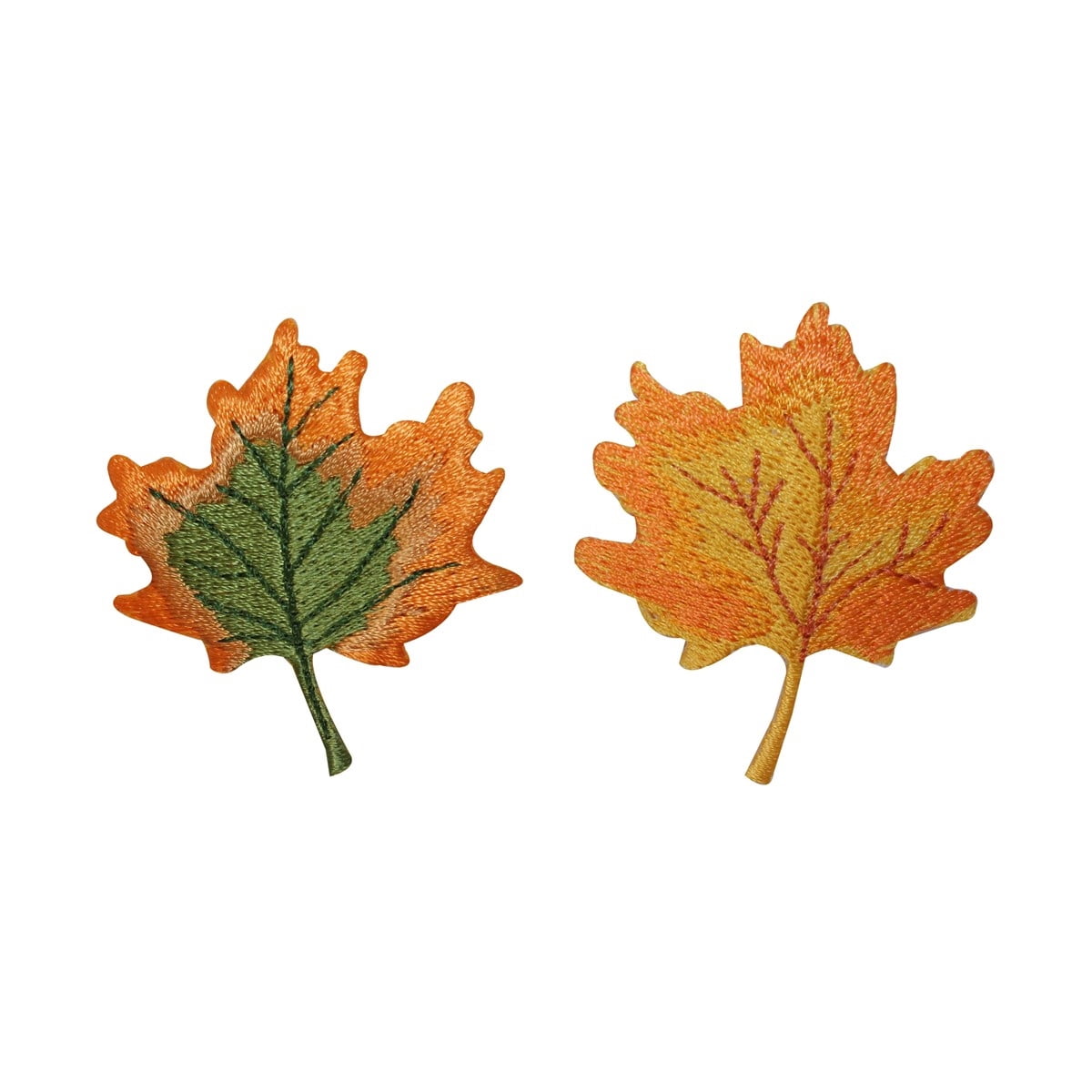 ID 1414AB Set of 2 Fall Maple Leaf Patches Autumn Embroidered Iron On ...