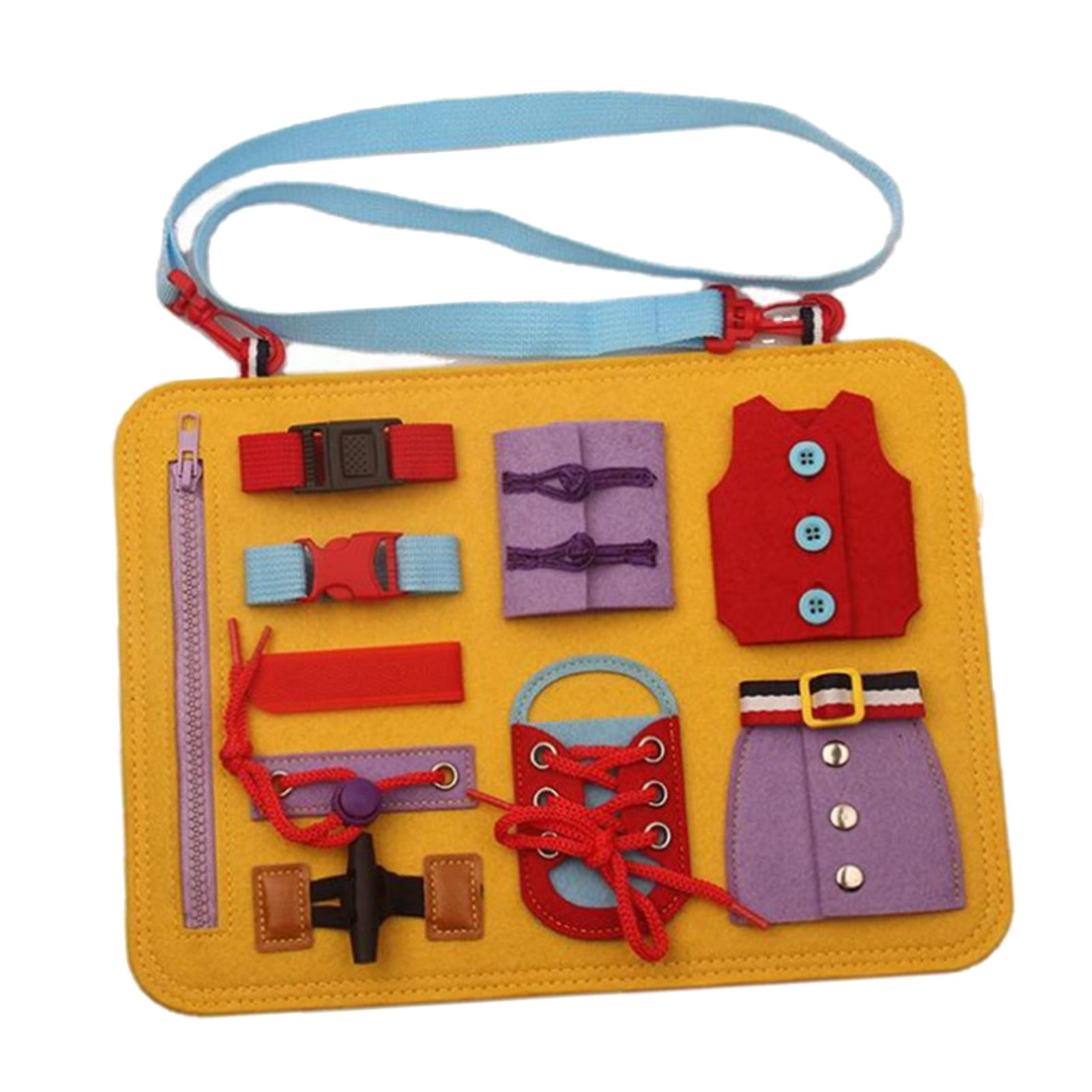 Baby Busy Board Zipper Dressing Life Skills Activity Sensory Board Toys ...