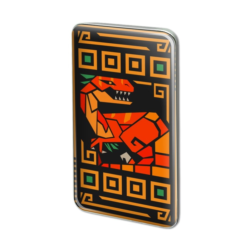 Geometric Velociraptor Raptor Dinosaur Aztec Mayan Style Metal ...