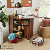 Best Choice Products Foldable Kitchen Dining Table w/ Wheels, 3 Storage ...