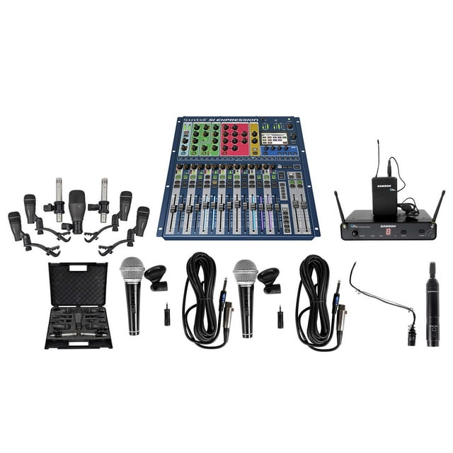 Soundcraft DSP Soundboard+Drum/Choir/Lav/Handheld Mics For Church Sound ...