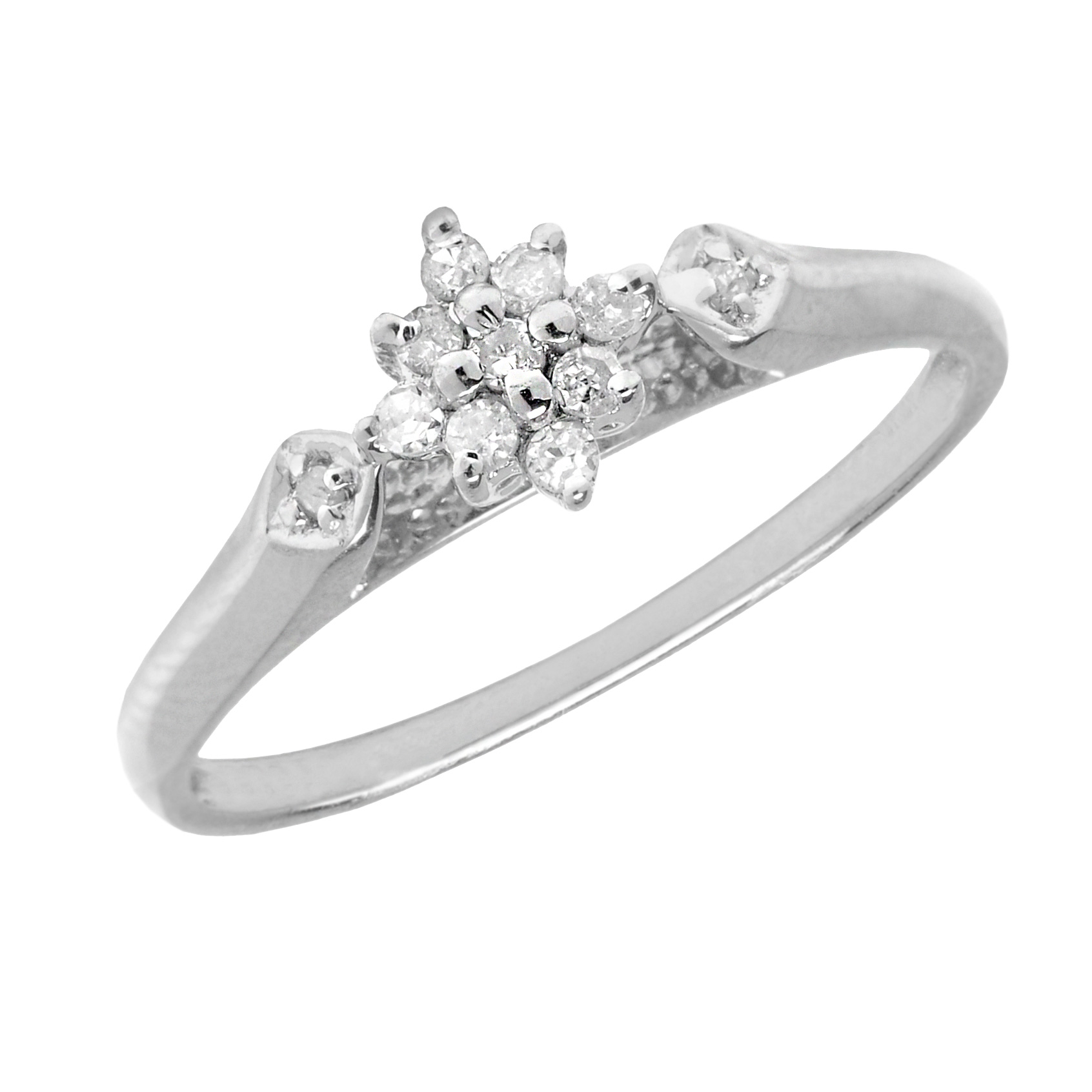 Sterling Silver Diamond Cluster Ring - Walmart.com