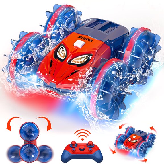 Richgv Remote Control Car Amphibious RC Shark Truck with Water Squirt ...