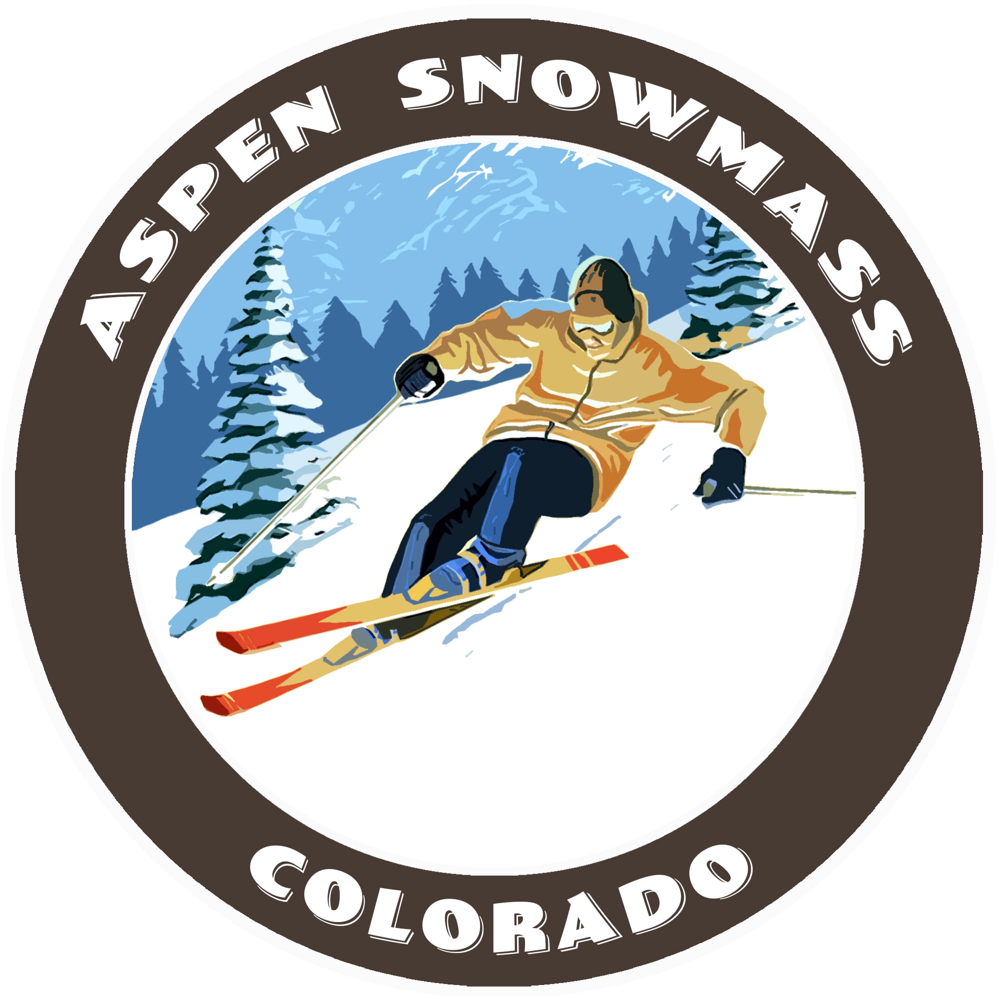 Aspen Snowmass, Colorado Skier Decorative Car Truck Decal Window ...