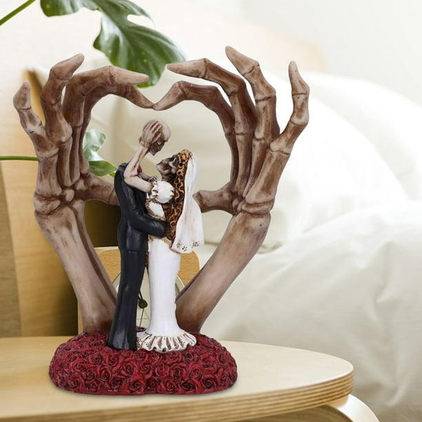 Peggybuy Bride and Groom Skull Figurines Collectible for Halloween ...
