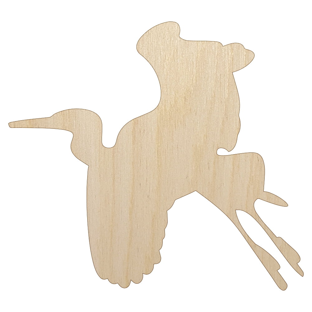 Stork Flying Solid Wood Shape Unfinished Piece Cutout Craft DIY ...
