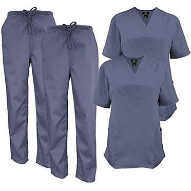 M&M SCRUBS Women's Ultra Soft Stretch Drop-Neck 2 Pocket Scrub Top and ...