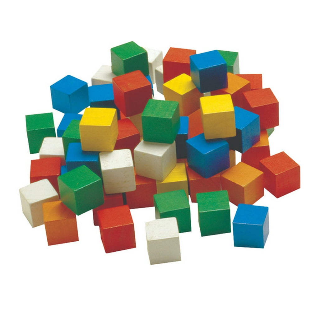 Learning Advantage Wooden Cubes, 1 Inch, Assorted Colors, Set of 102 ...
