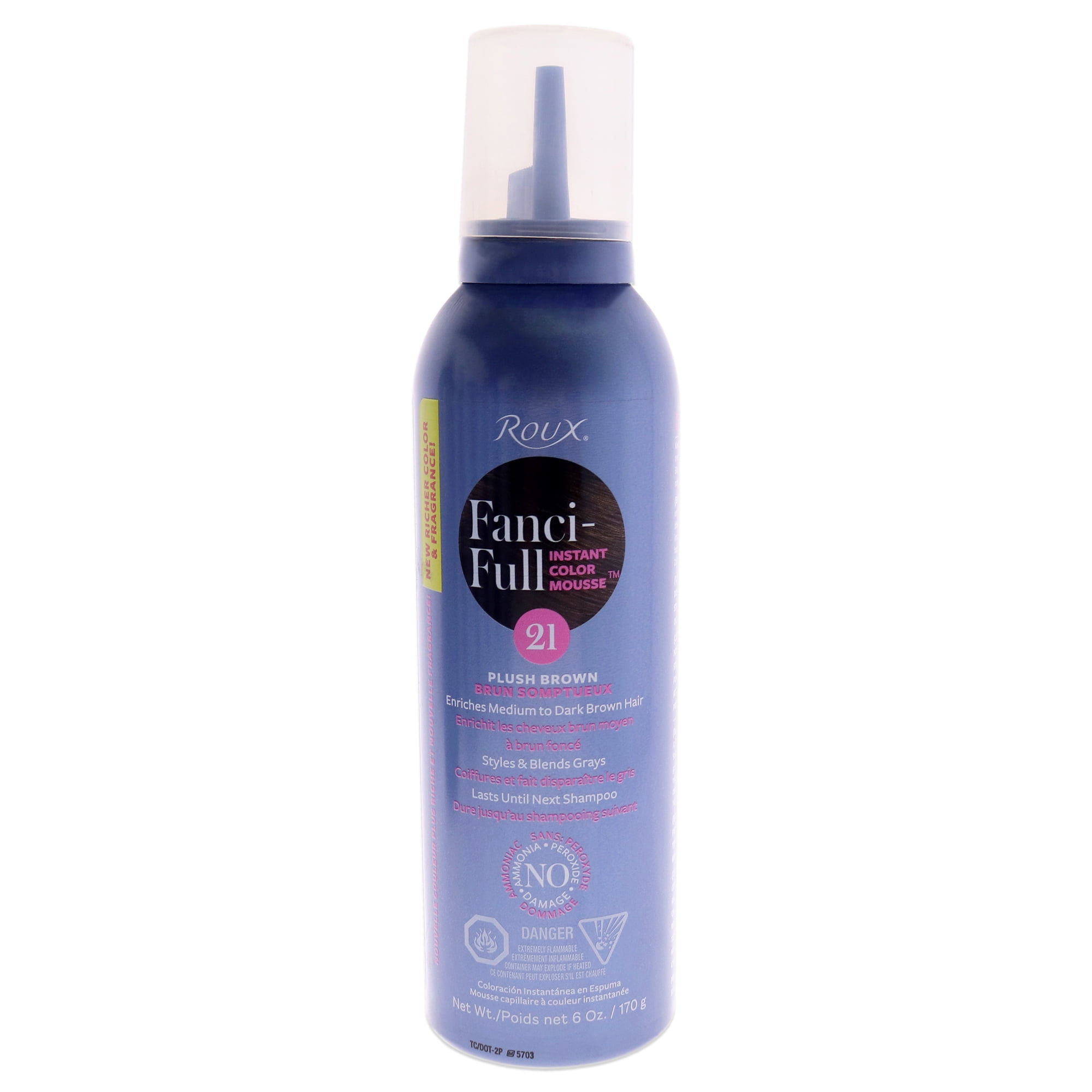 Roux Color de pelo Fanci-Full Instant Color Mousse 21 Marrón felpa 6 oz | Walmart en línea