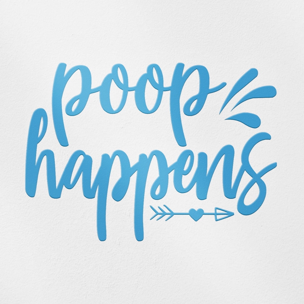 Transparent Decal Stickers Of Poop Happens (Azure Blue) Premium ...