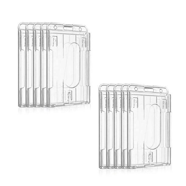Smilepp 10 Pieces Transparent Badge Holder Double Side ID Card Sleeve ...
