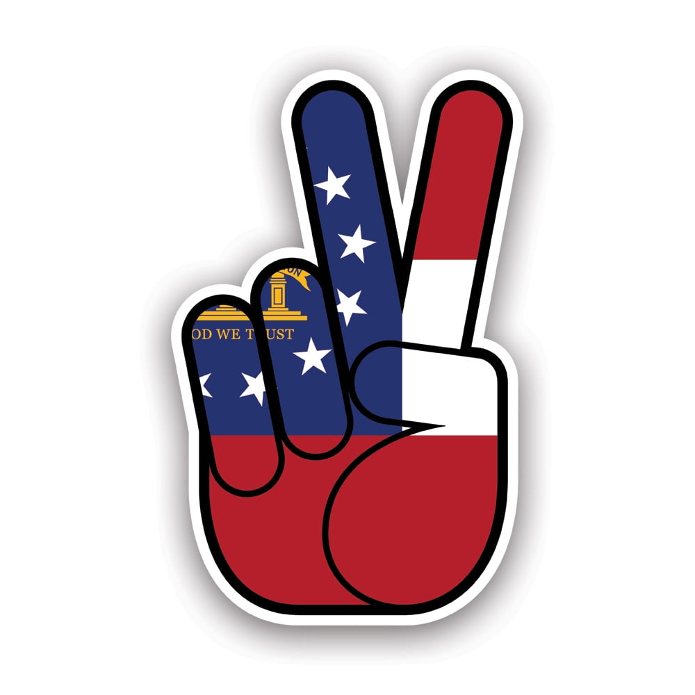 Georgia State Shaped Peace Sign Sticker Decal - Self Adhesive Vinyl ...