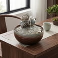 JWQFBC USB Tabletop Water Feature Textured Glazed Chinese Style Water ...