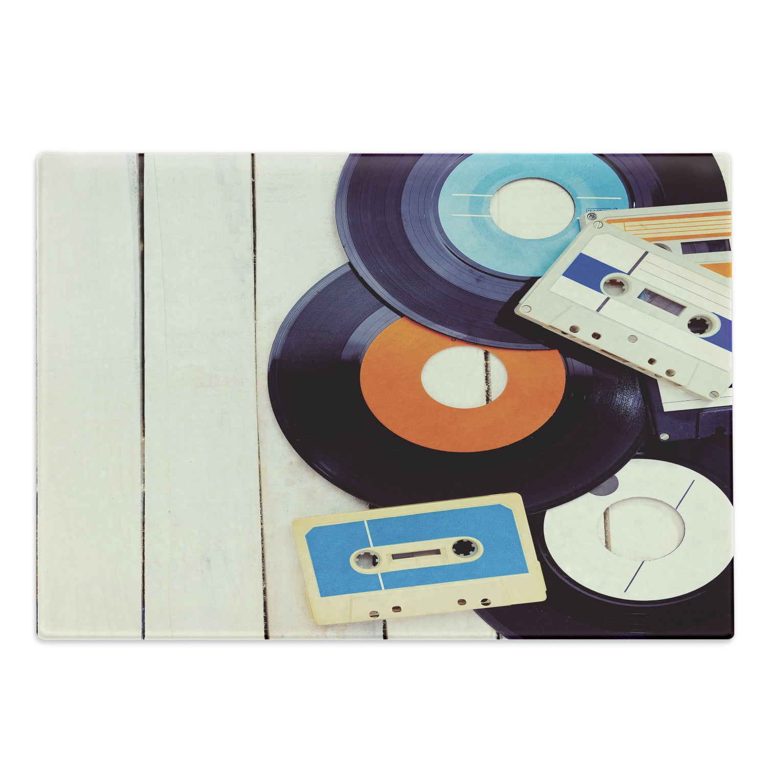 Indie Cutting Board, Gramophone Records and Old Audio Cassettes on ...