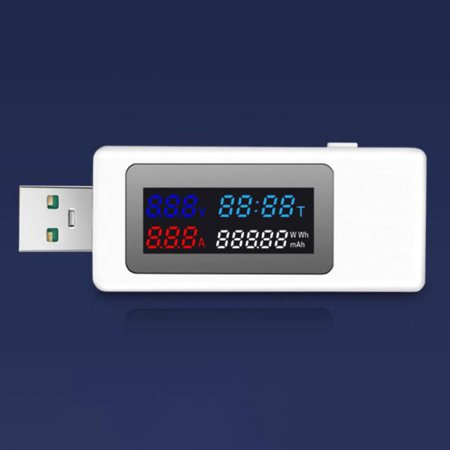 USB Voltage Current Monitor LCD Display Ammeter Voltmeter for Smartphs ...
