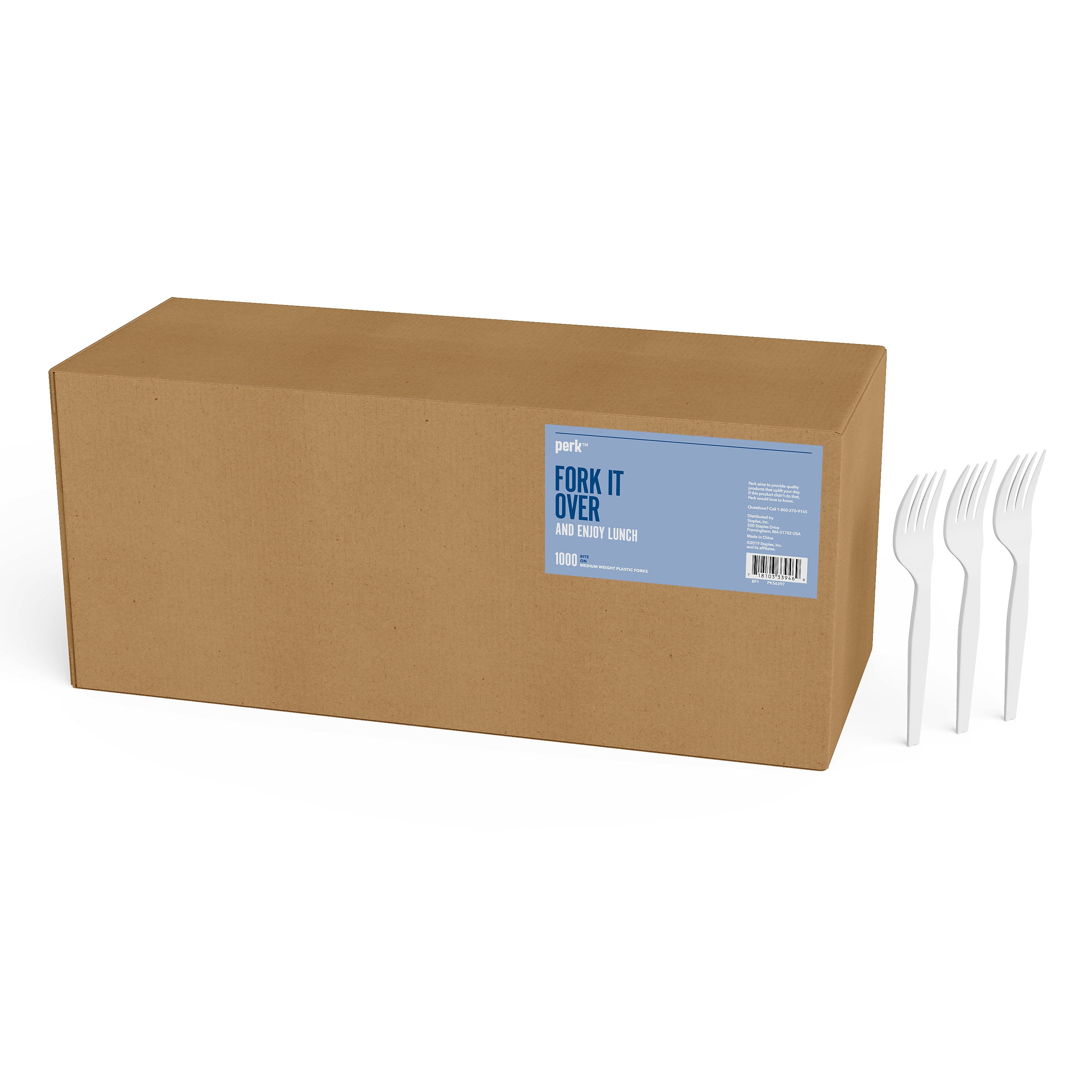 Perk Plastic Fork Medium-Weight White PK56397 - Walmart.com