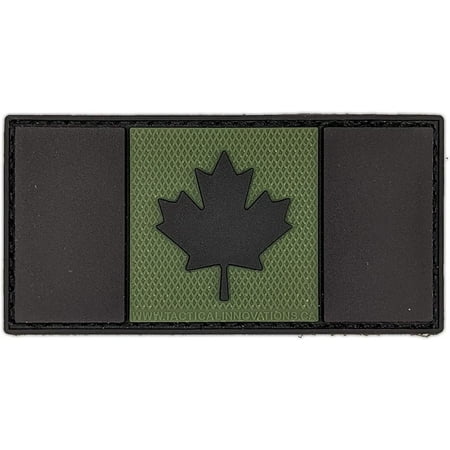 PVC Morale Patch - Canadian Flag - Black/OD Green 1.5"x3" | Walmart Canada