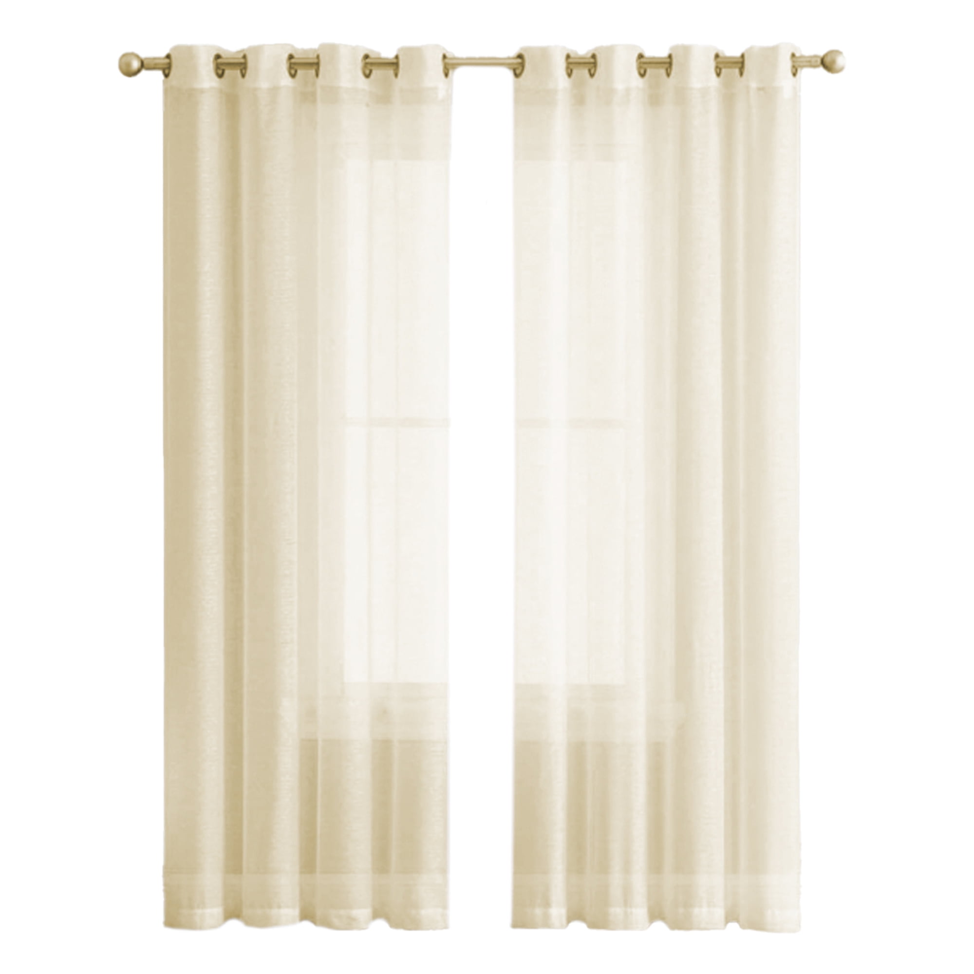Cortina traslucida con argollas HG-CR-001724 color Beige | Walmart en línea