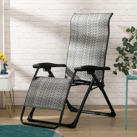 AbocoFur Rattan Folding Zero Gravity Chair with Lock for Adults, Indoor ...