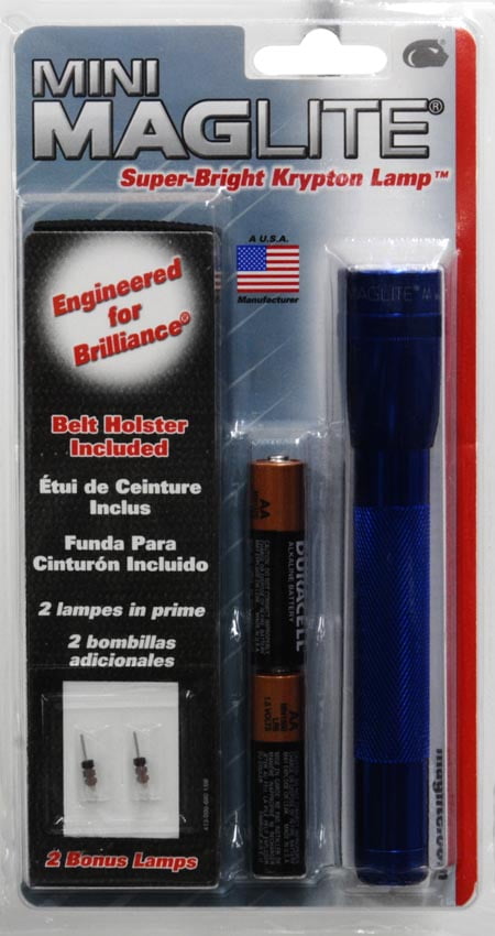 Mini MagLite 2-Cell AA Bulb Pack Flashlight Blue (2 AA batteries ...