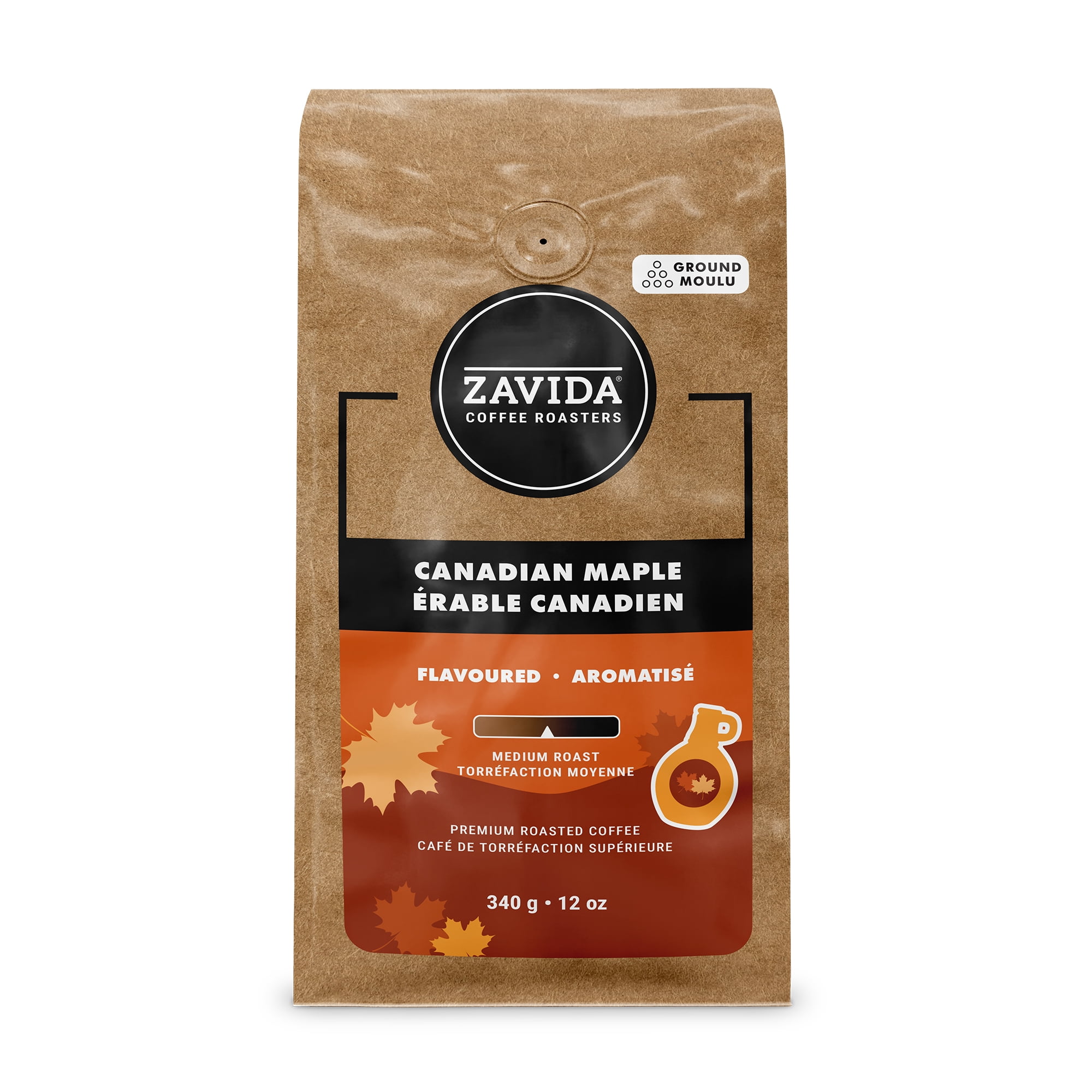 Zavida Coffee Canadian Maple Flavoured Medium Roast Ground Coffee 340g ...