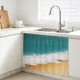 Abstract Beach Waves Cabinet Curtains Blue Yellow Sand Sink Skirt ...