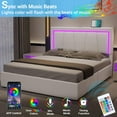 Queen LED Bed Frame with 4 Storage Drawers and USB Ports and LED ...