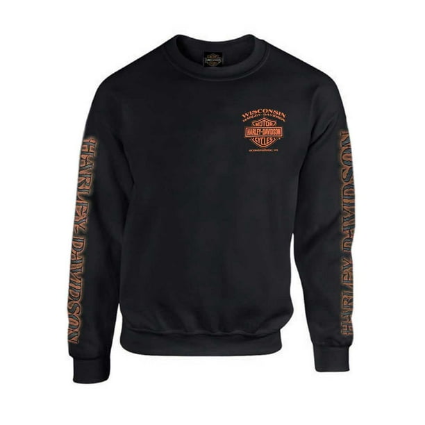 Harley-Davidson Men's Eagle Piston Fleece Pullover Sweatshirt, Black (XL), Harley Davidson ...