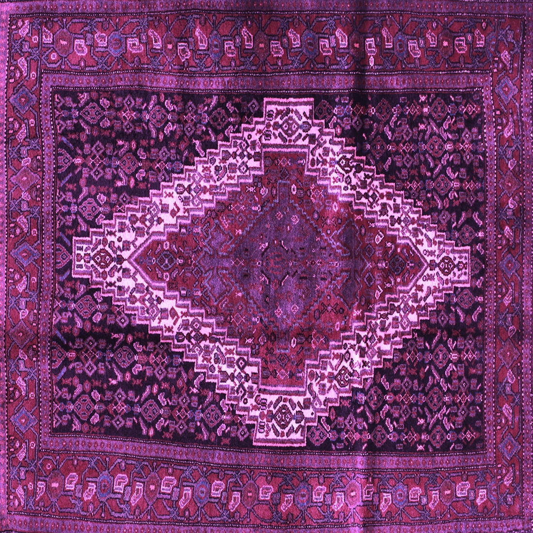 Ahgly Company Indoor Square Persian Purple Traditional Area Rugs, 6 ...