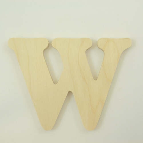 Package of 1, 18 Inch X 1" Thickness Baltic Birch Wood Letter "W" in ...
