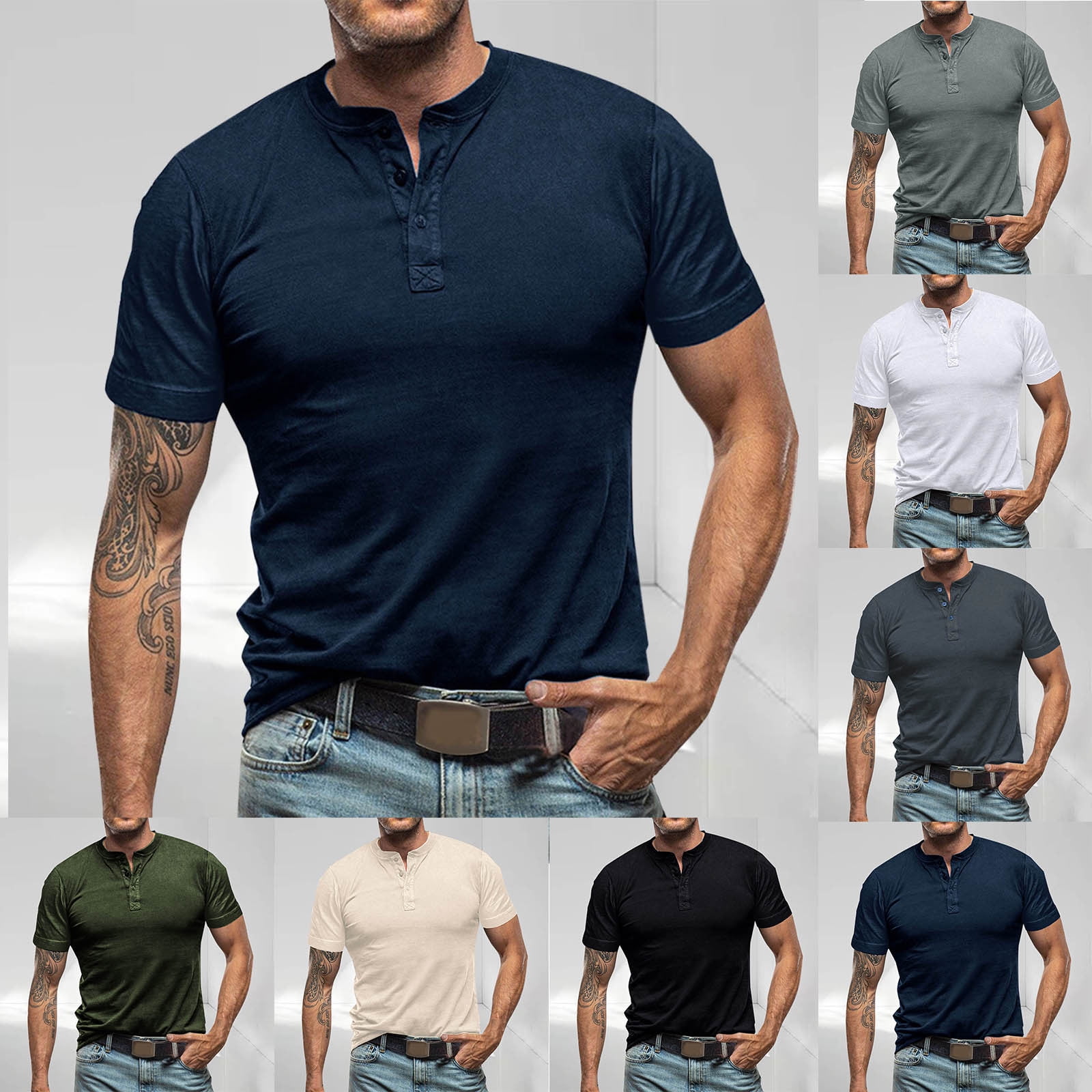 Click here for Txeol Holiday Sales Mens Casual Henley Shirts Clas... prices
