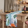 Blue Teal Coastal Table Runner Wooden Nautical Ocean Coral Sea ...
