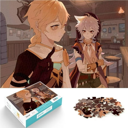 Genshin Impact Hu Tao 1000 Piece Circular Puzzle Brain Intelligence Challenge 26.5"x26.5" Great ...