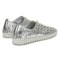 Eric Michael Women's Inez Leather Slip-On Flat Comfort Shoes, Silver,6 ...