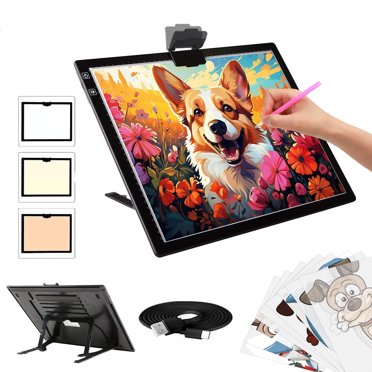 Lightmaster 9" x 12" (A4) Light Box 5V Ultra-Thin Profile w/ USB Power ...