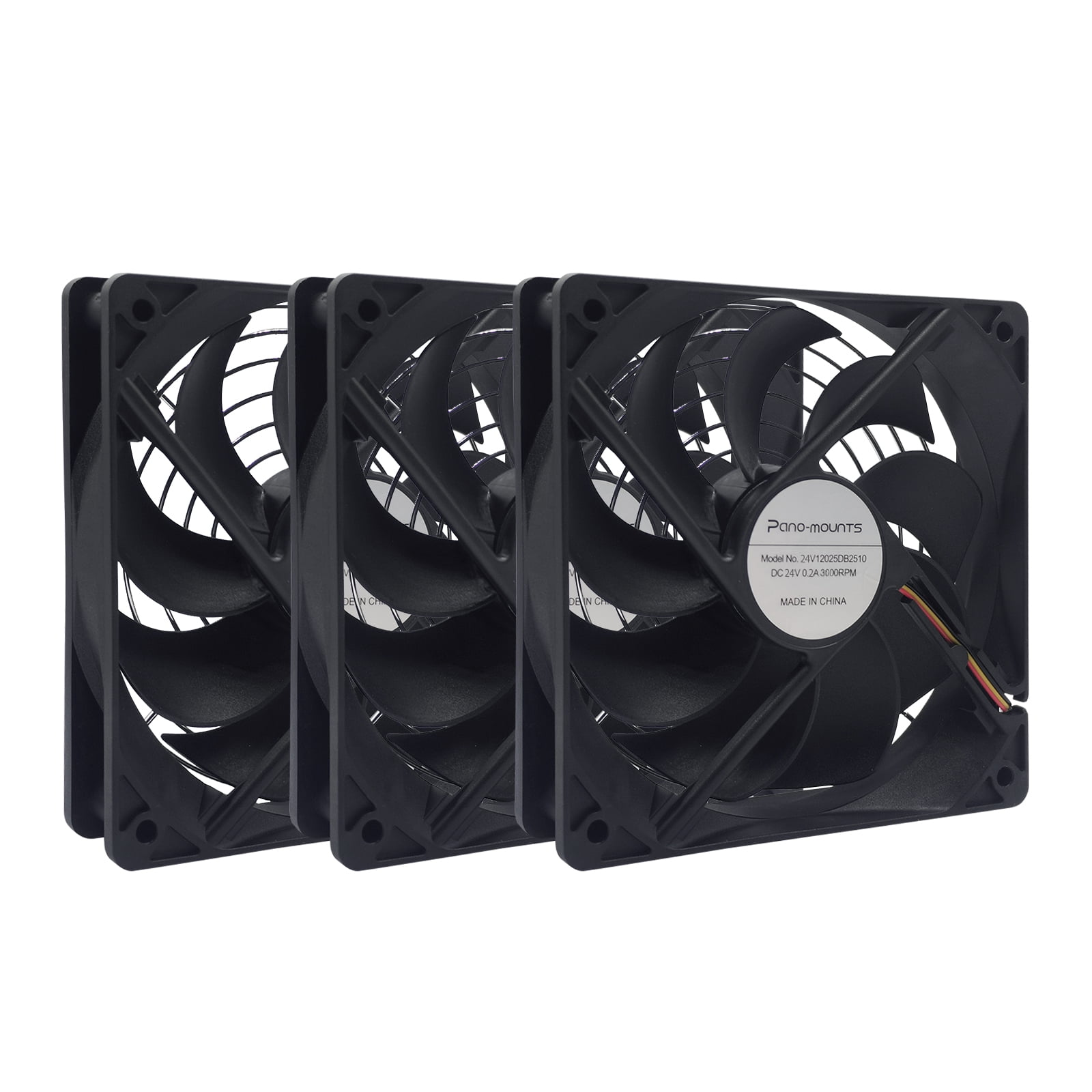 3-Pack 120mm 24V DC High Airflow Computer PC Case Fan 3Pin Dual Ball ...