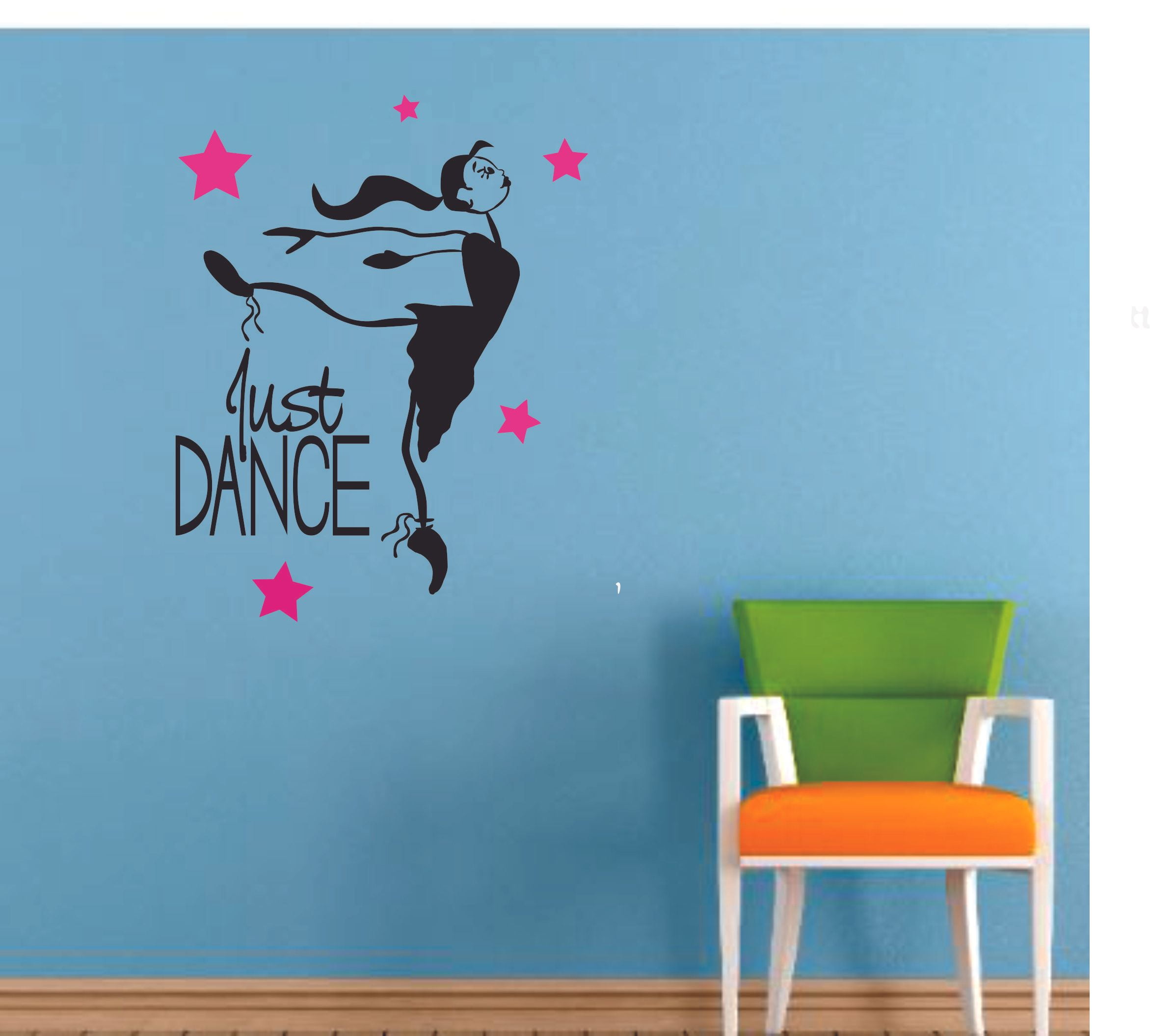 Just Dance Quote Dancing Cute Cartoon Decors Wall Sticker Art Design ...