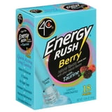 4C Energy Rush Berry Drink Mix, 18 Packets, 4.96 Oz., Sugar Free ...