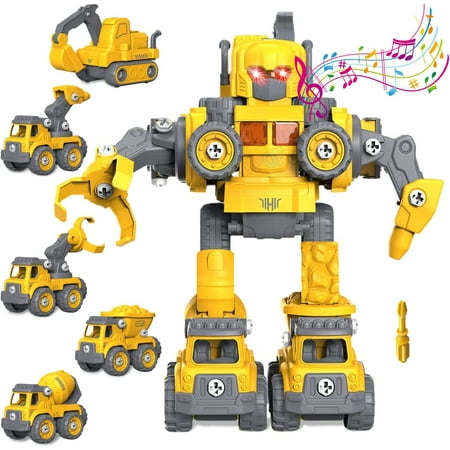 Take Apart Robot Toys for 5+ Years Old Boys, 5 in 1 STEM Toys Vehicles ...