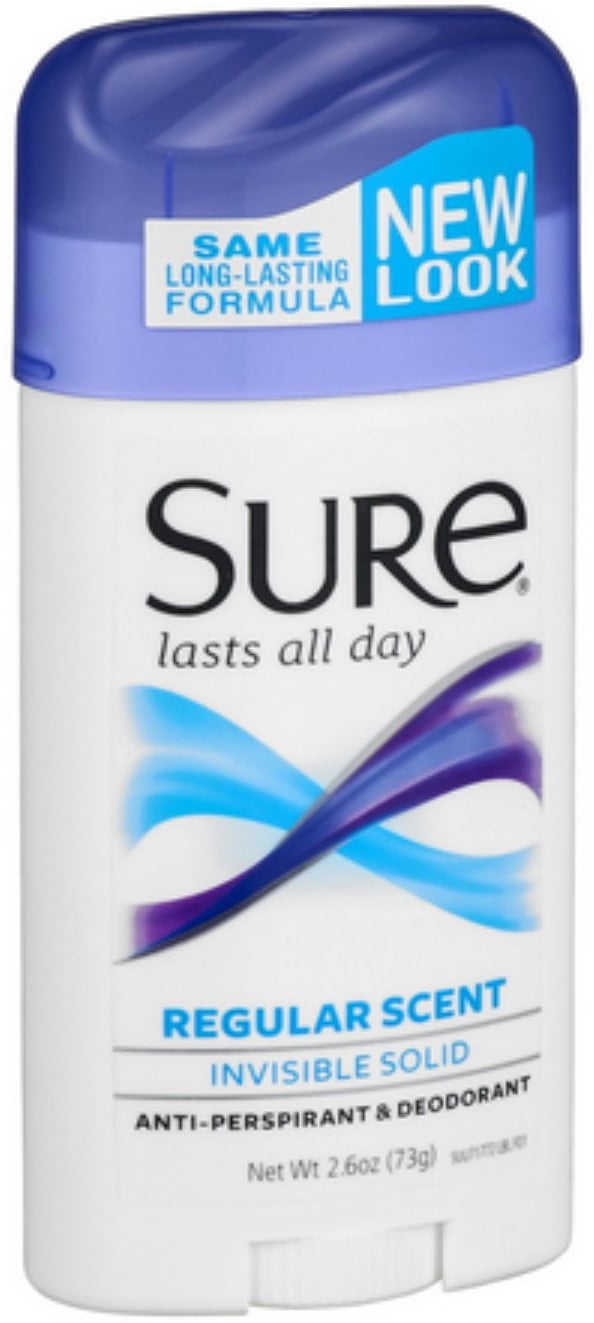 Sure Anti-Perspirant Deodorant Invisible Solid Regular Scent 2.60 oz ...