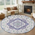 7ft Round Rug Blue Purple Boho Area Rugs for Living Room Bedroom ...